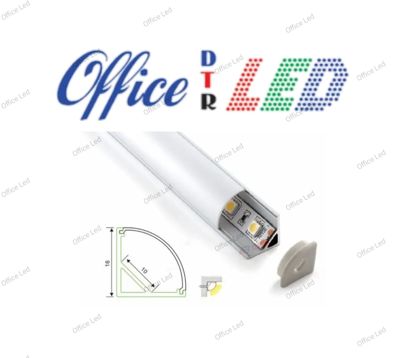 Metro Perfil triangular de 45° – Led Office – Productos Led Bogotá